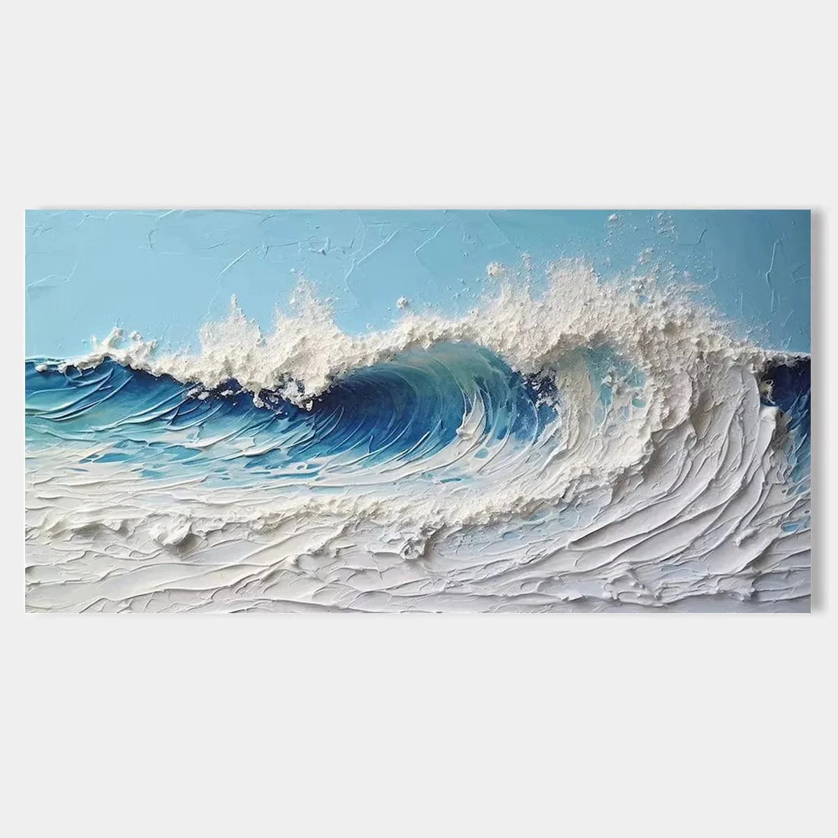 Realistic 3D Textured Ocean Wave Canvas Art | Lumi Gallery