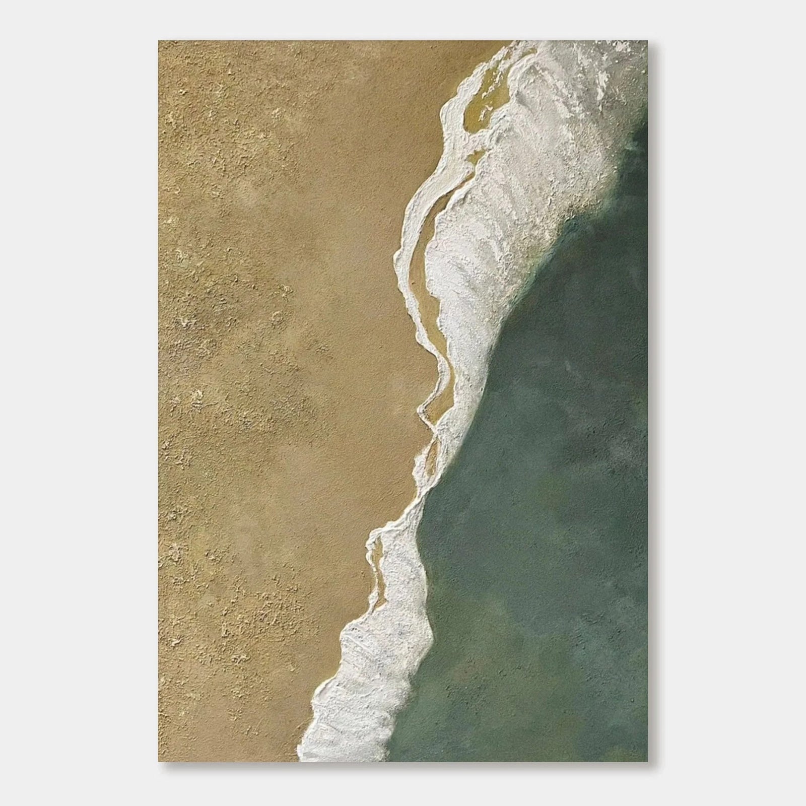 Minimalist textured seascape wall art on canvas for modern living room ...
